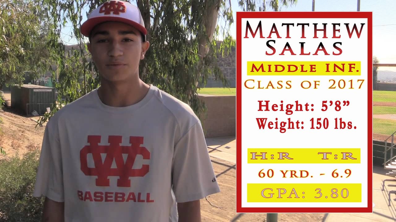 Matthew Salas baseball recruiting video on Vimeo