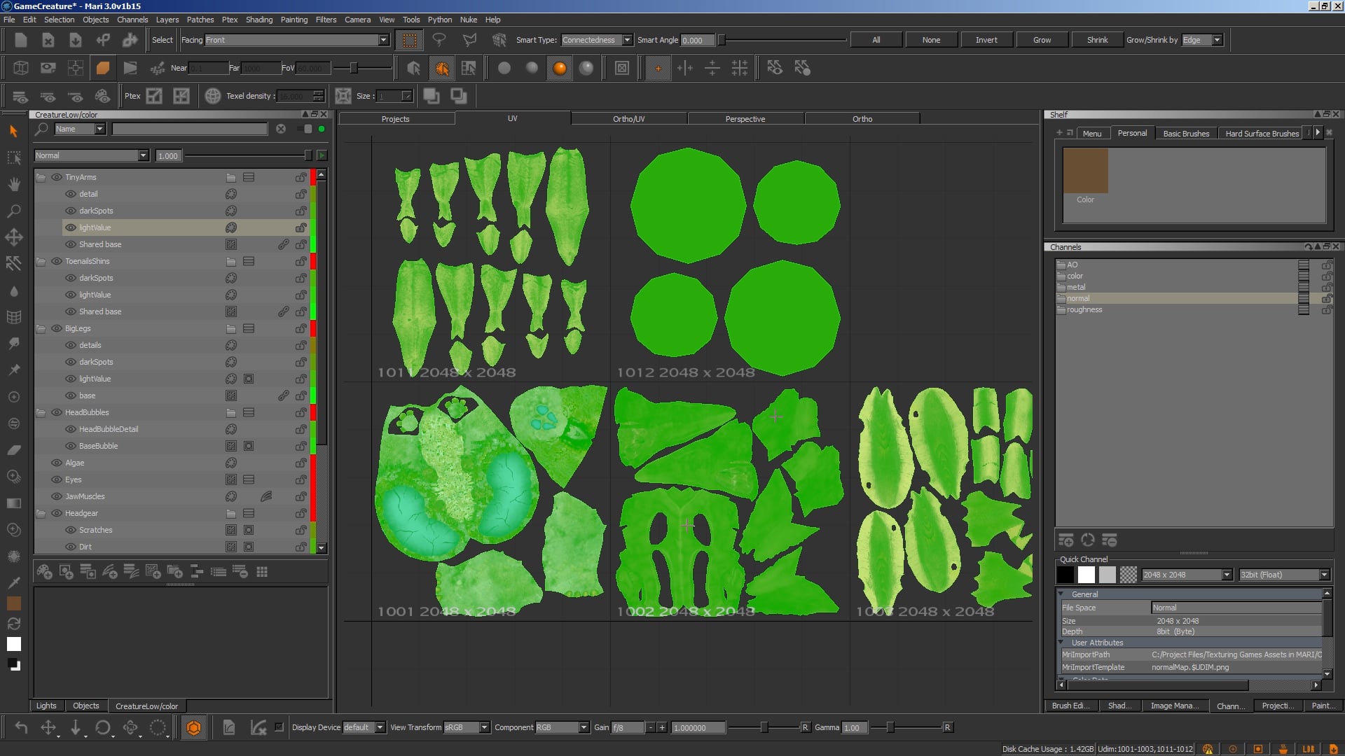 Texturing game assets with MARI: Exporting texture maps