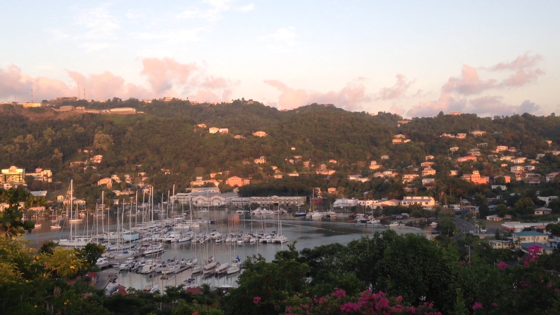 Aerial view of the yachts moored in Port Louis Marina Grenada on Vimeo