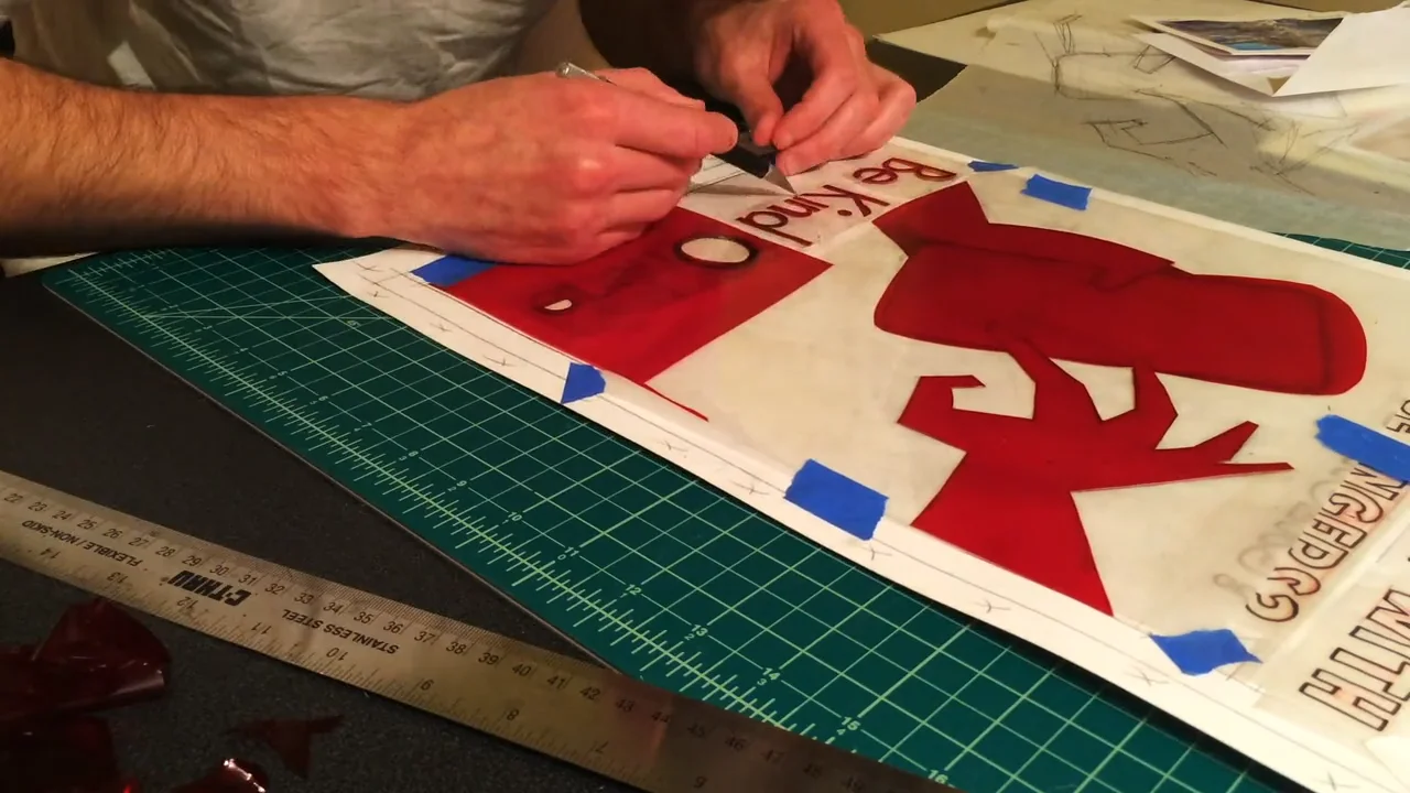 Be Kind #2 - More Rubylith Cutting on Vimeo