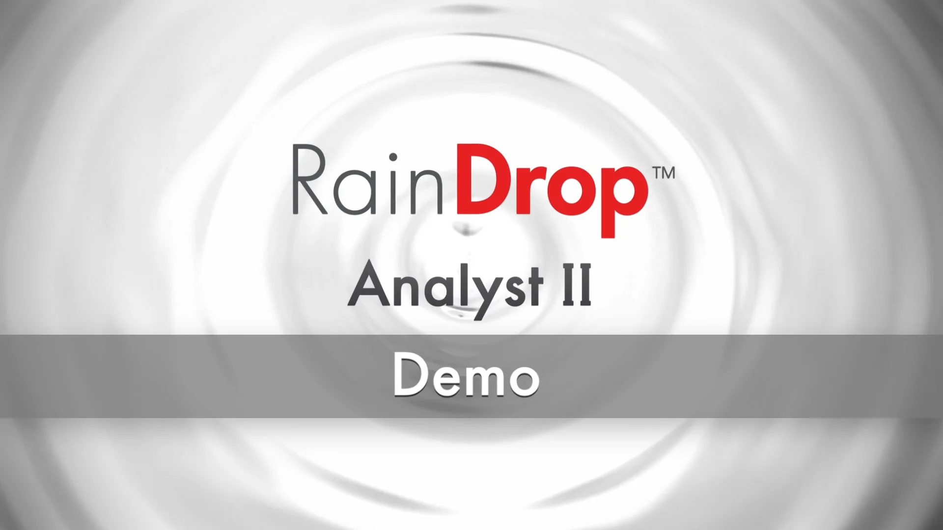 RainDrop Analyst II Software Demo