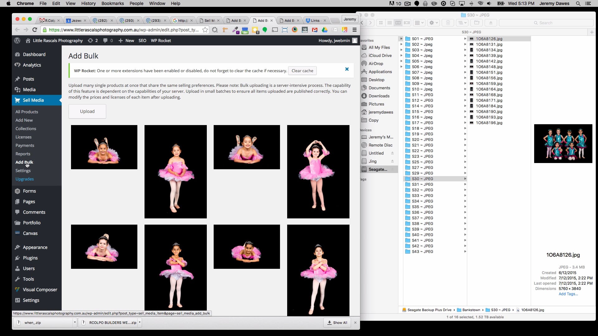 adding images to little rascals in bulk mode on Vimeo