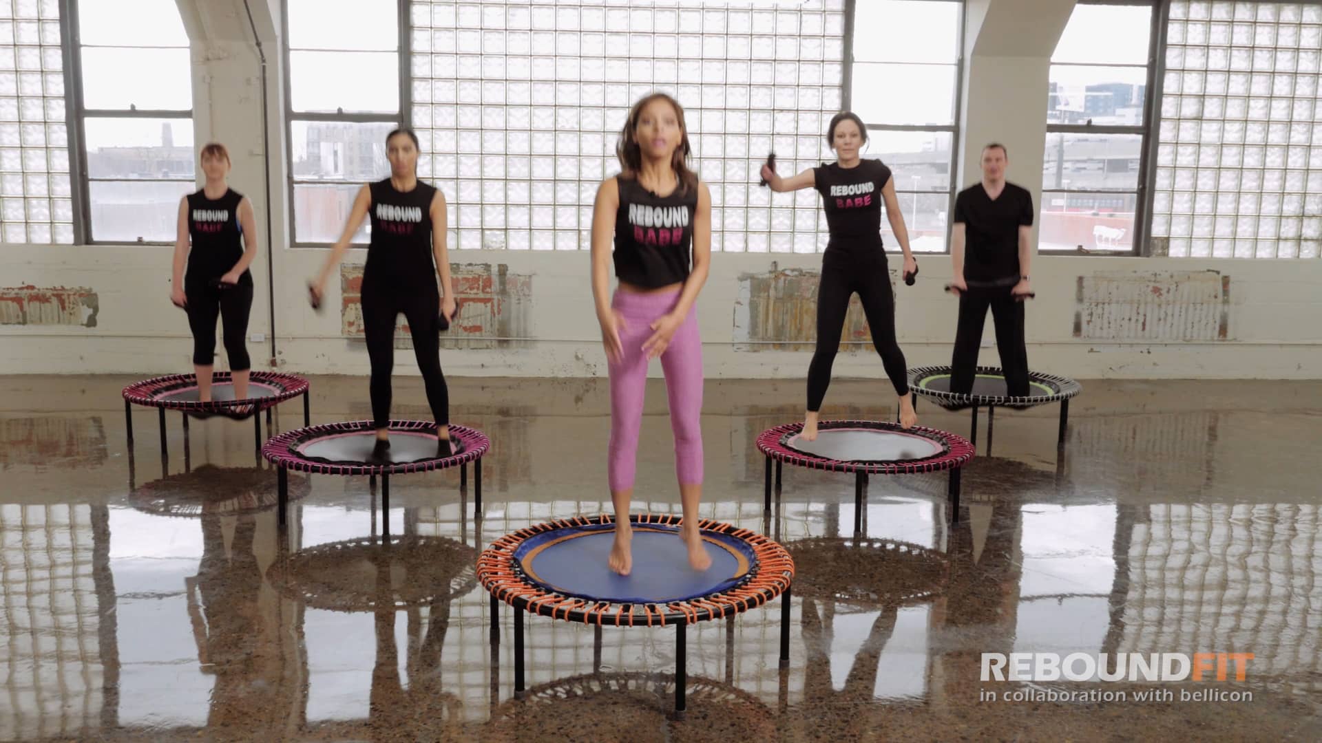 REBOUNDFIT INTERMEDIATE / ADVANCED WORKOUT ON THE BELLICON® on Vimeo