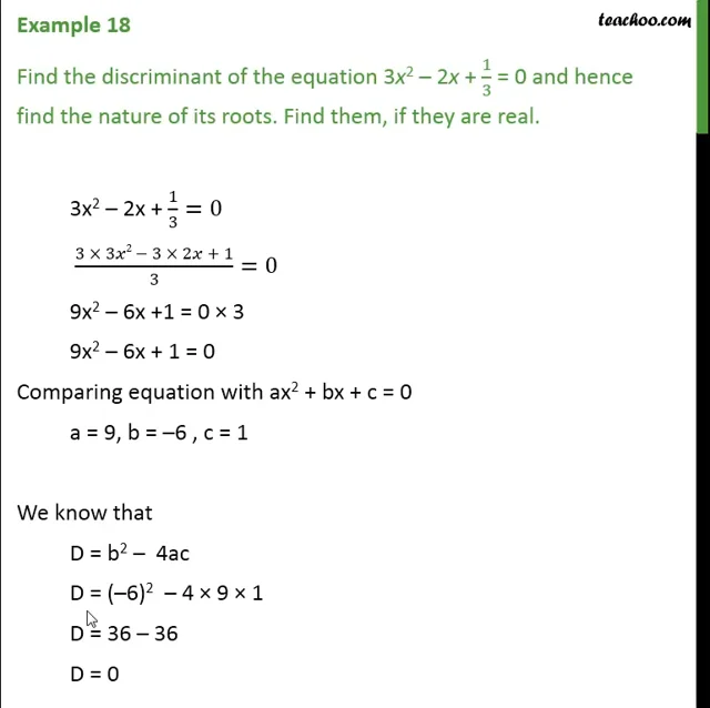 Discriminant Examples