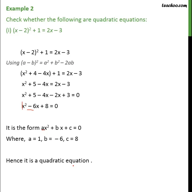 Quadratic Equation Problems