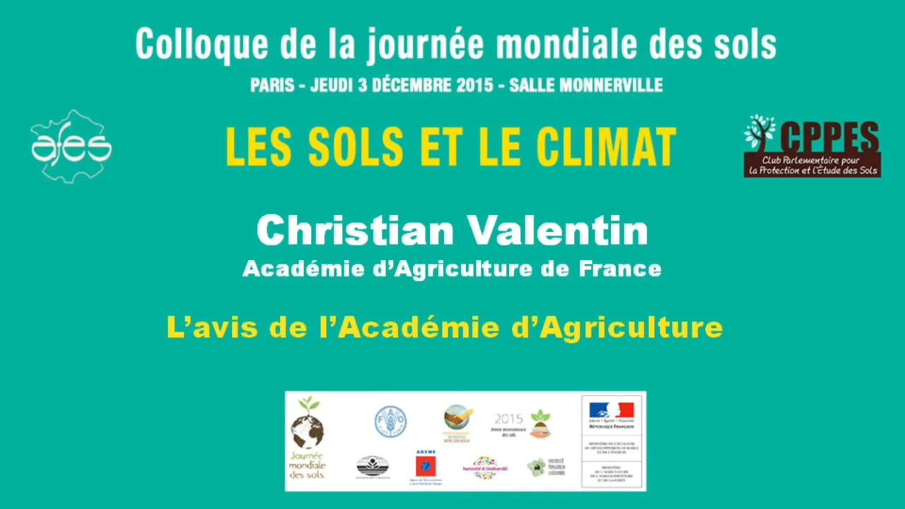 Christian Valentin. L’avis de l’Académie d’Agriculture on Vimeo