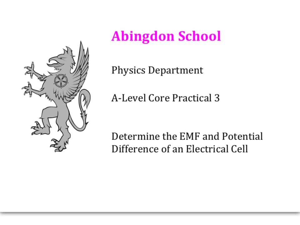 A-Level Physics Core Practical 3 on Vimeo