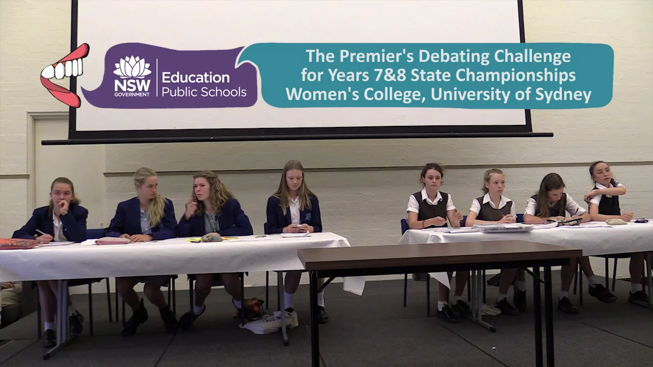 NSW Premier's Debating Challenge 2015 - Years 7 and 8 State Final