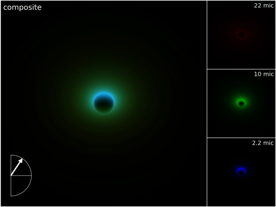 Flight around a clumpy AGN dust torus, pole-to-pole, 3 wavelengths ...