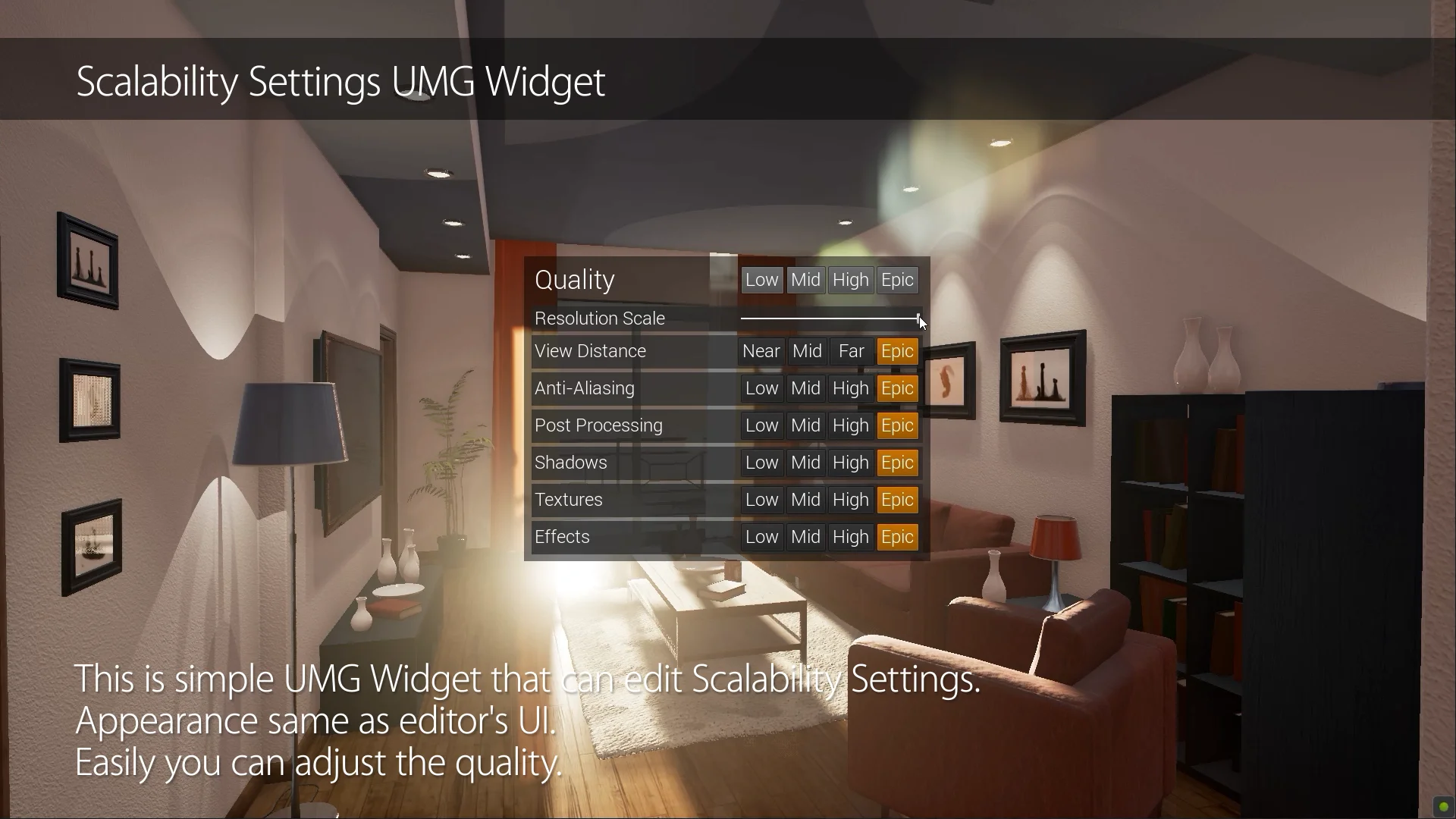 UE4:Scalability Settings UMG Widget on Vimeo