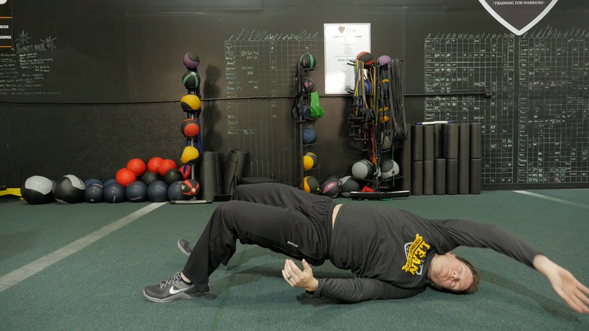 Supine Bridge with Alternate Reach on Vimeo