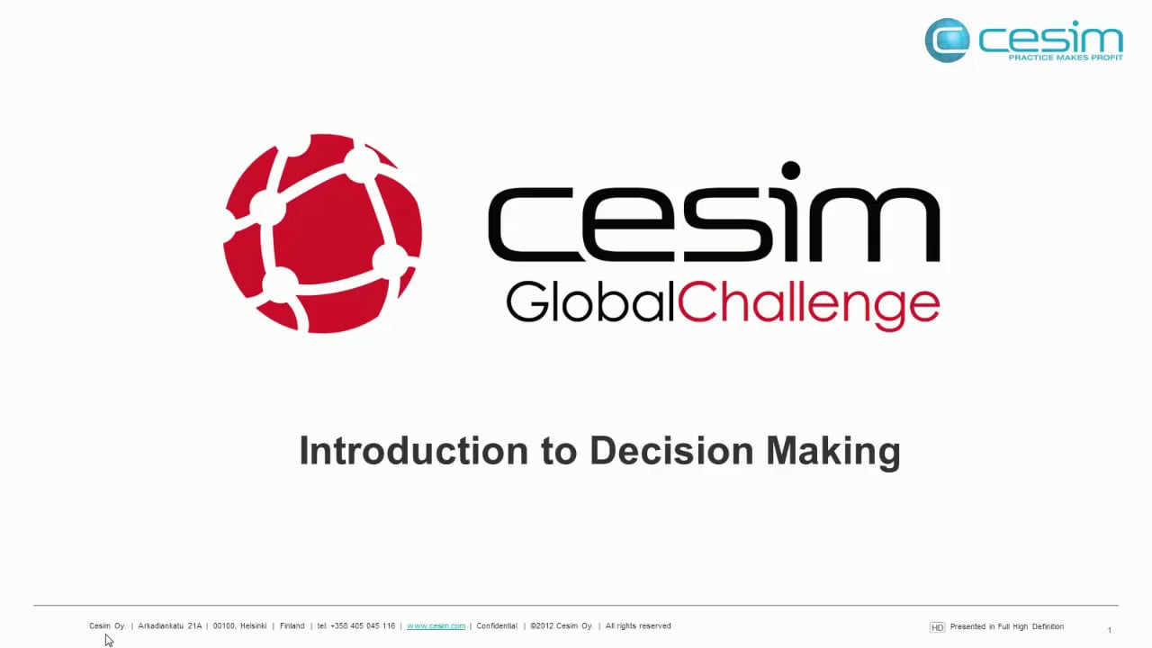 Cesim Global Challenge Decision-making Instructions on Vimeo