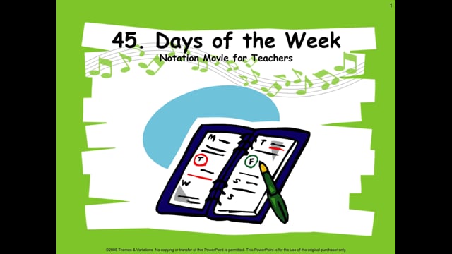 Days of the Week | MusicplayOnline