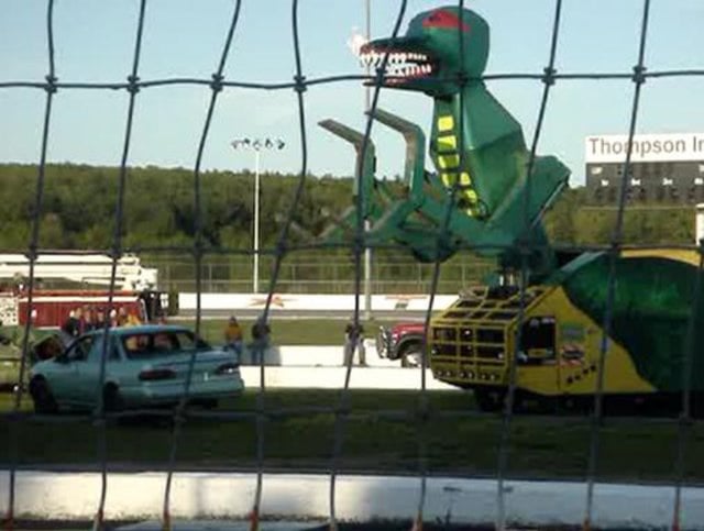 Transaurus: The Car Crushing Dinosaur on Vimeo
