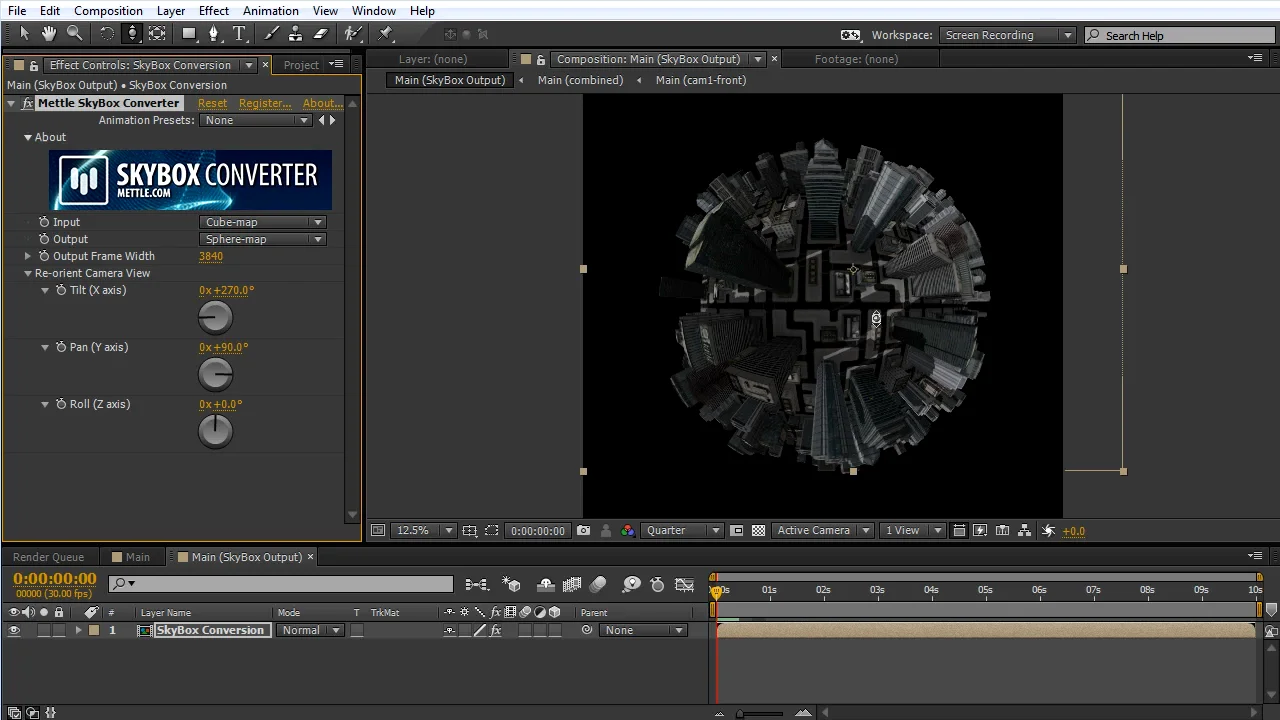How to Create a Tiny Planet in After Effects | SkyBox Studio + Element ...