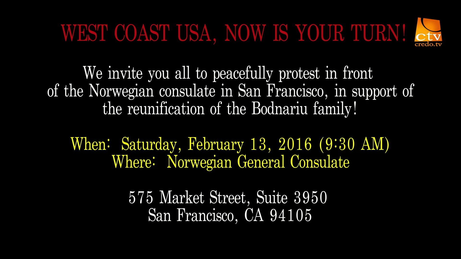 Invitation to San Francisco protest on Vimeo