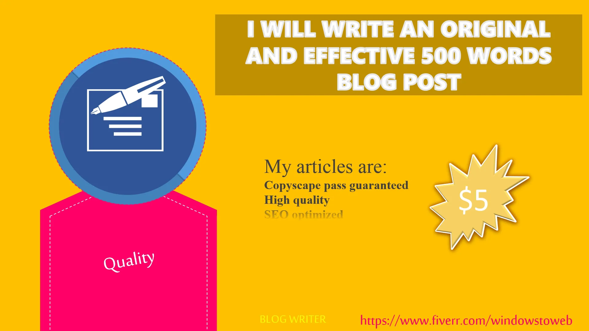 An original and effective 500 words blog post on Vimeo