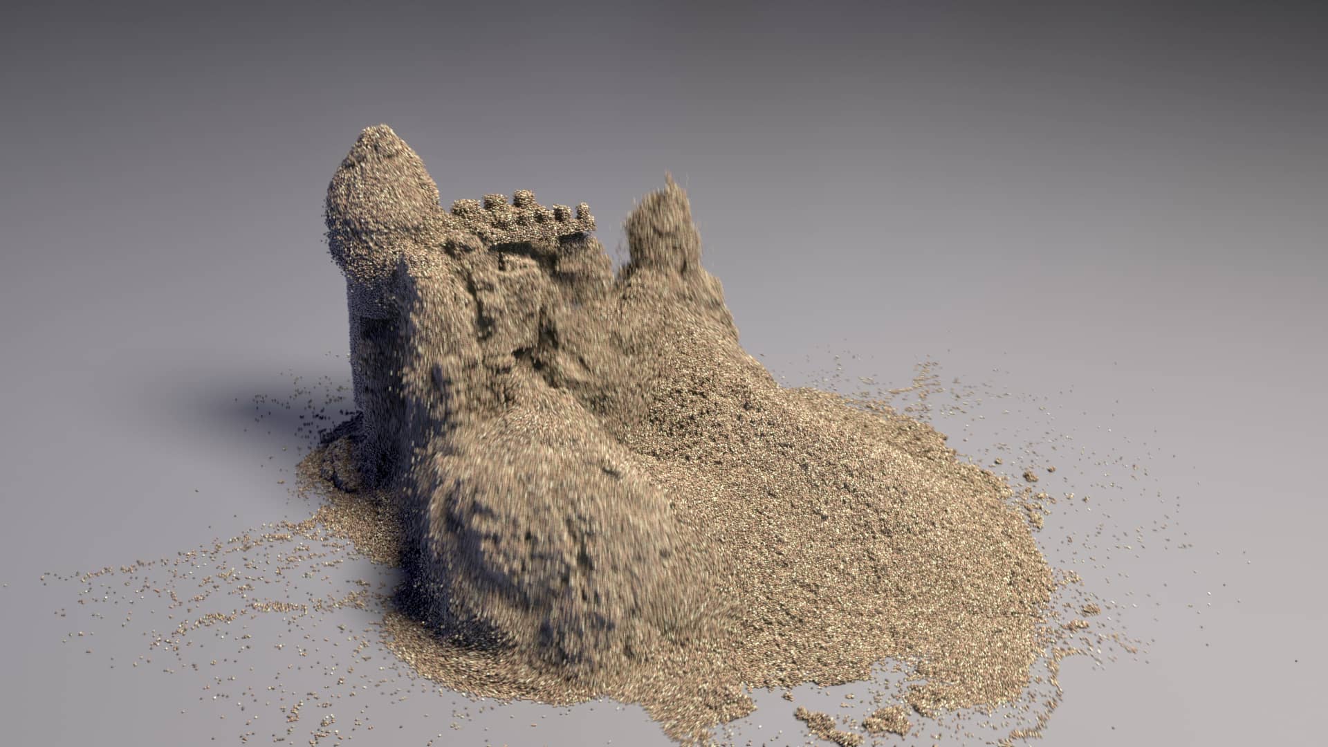 Houdini Grain Sim: Sand Castle Collapsing on Vimeo