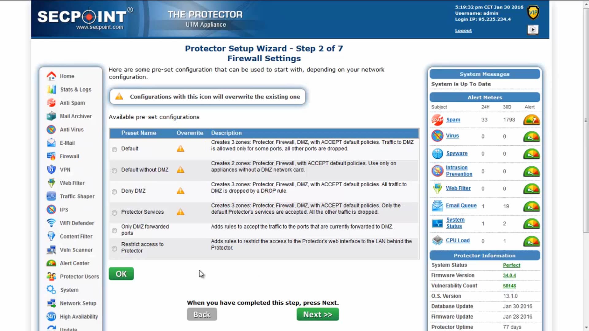 Protector UTM Firewall Install Wizard on Vimeo
