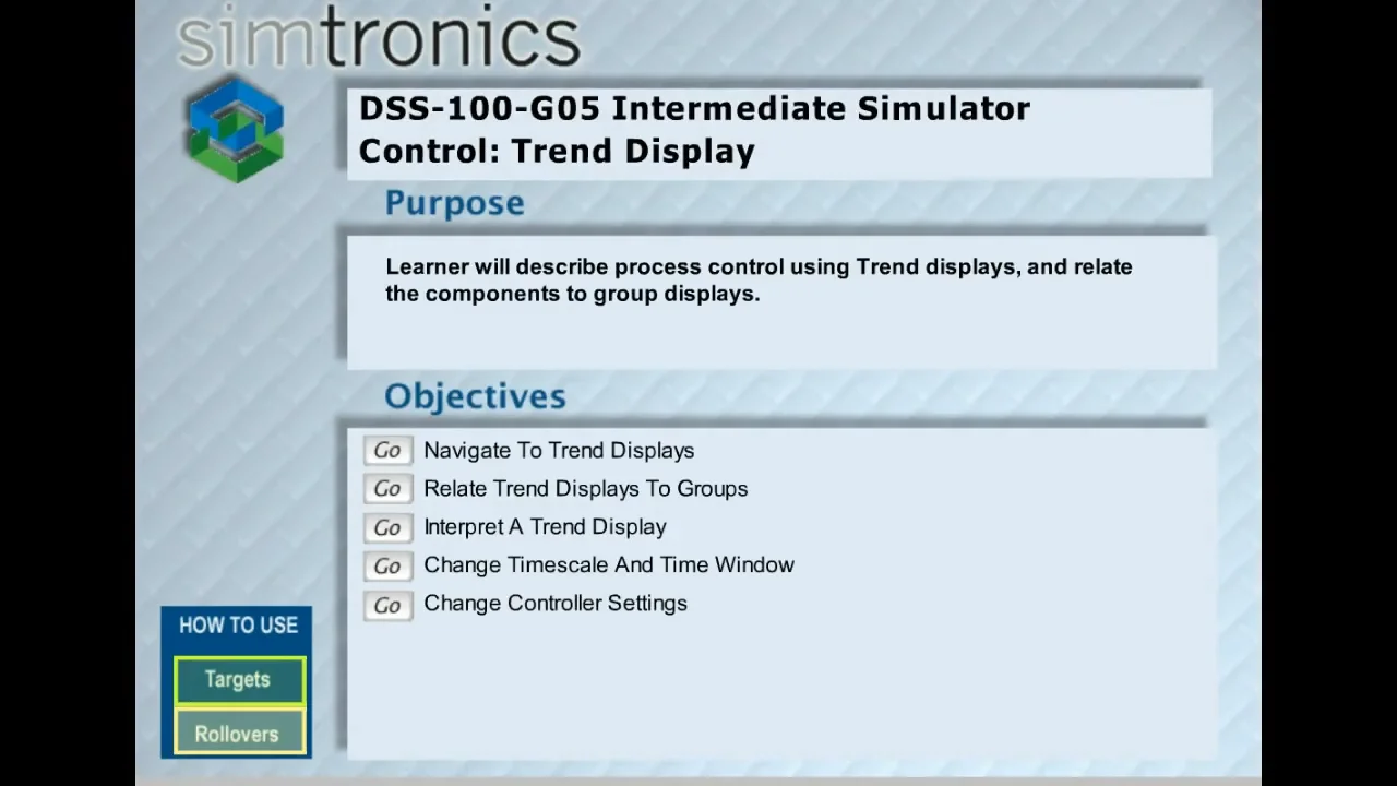 Intermediate Simulator Control - Trend Display in Simtronics OTS DSS ...