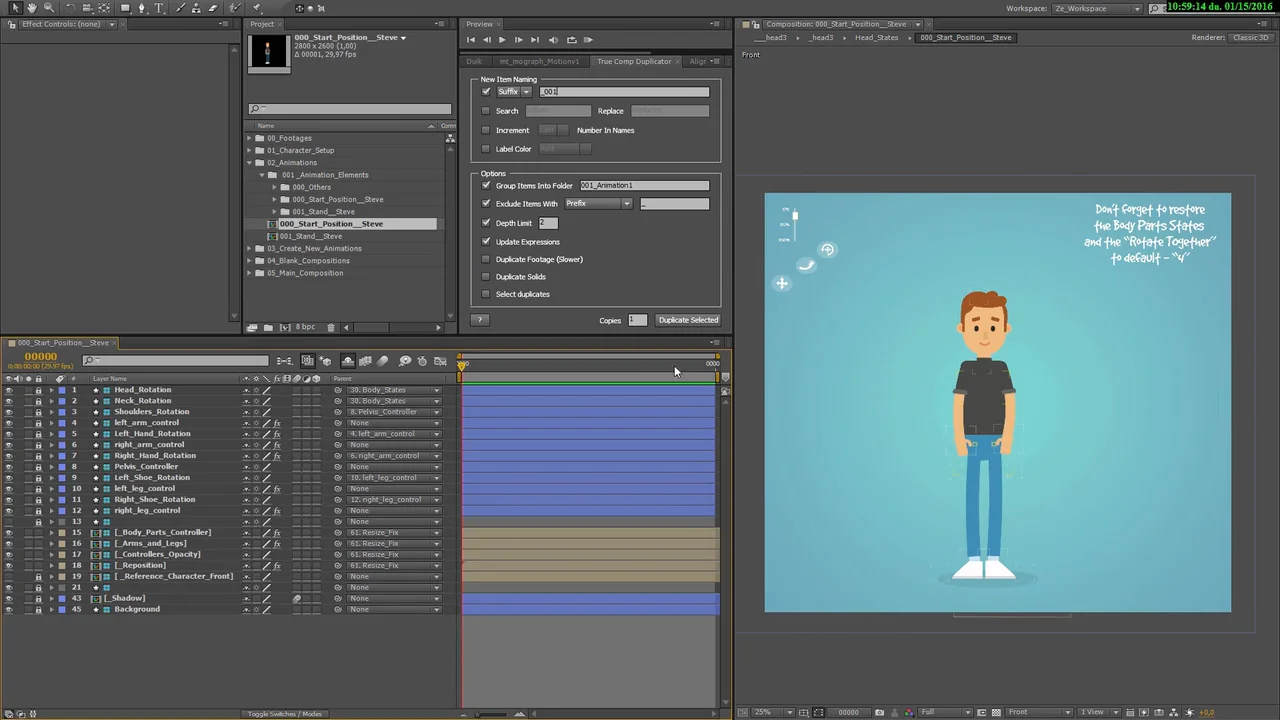 Rigged Characters for After Effects - Template - Videotutorial3 on Vimeo
