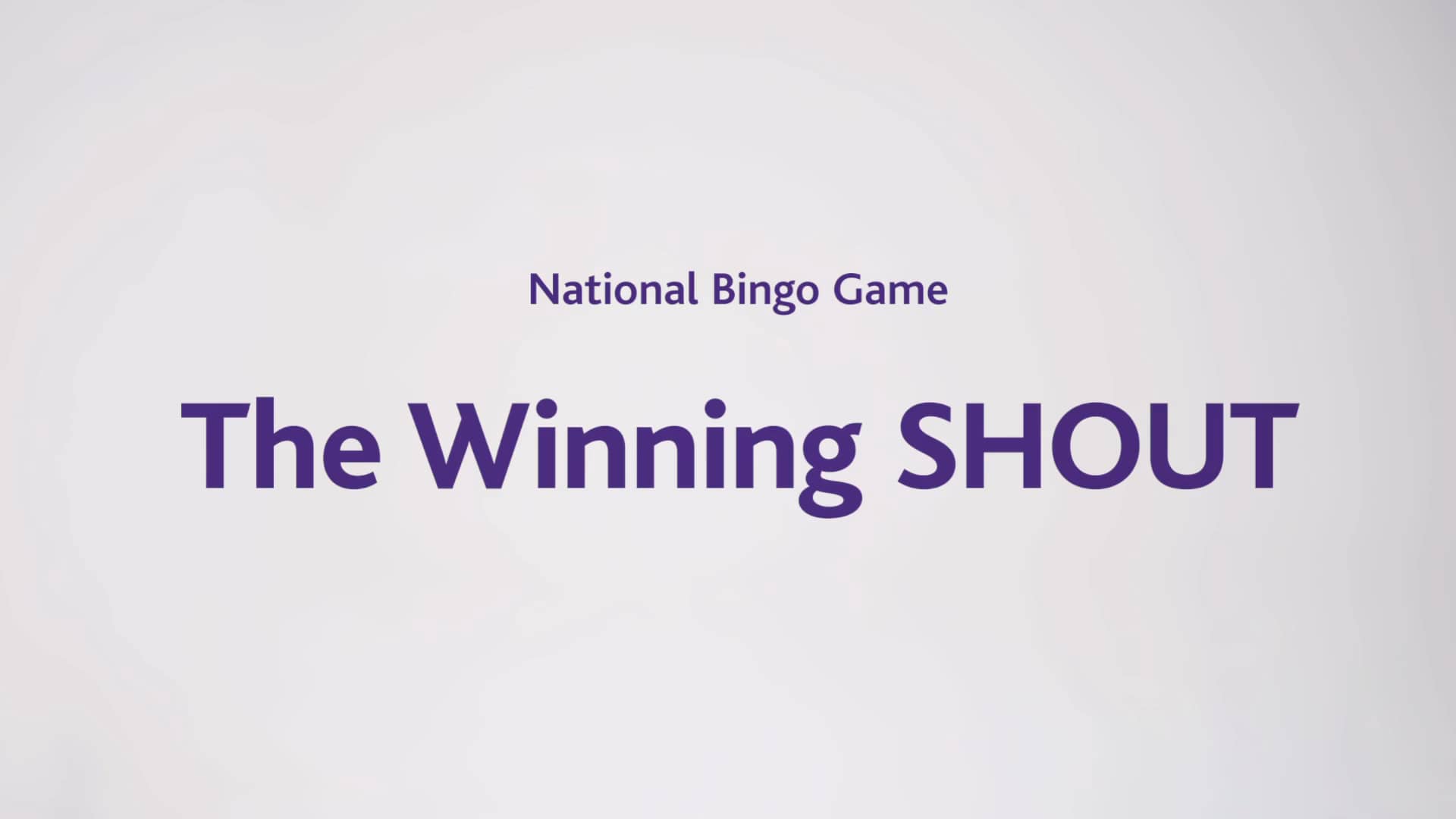 National Bingo Game: The Winning SHOUT on Vimeo