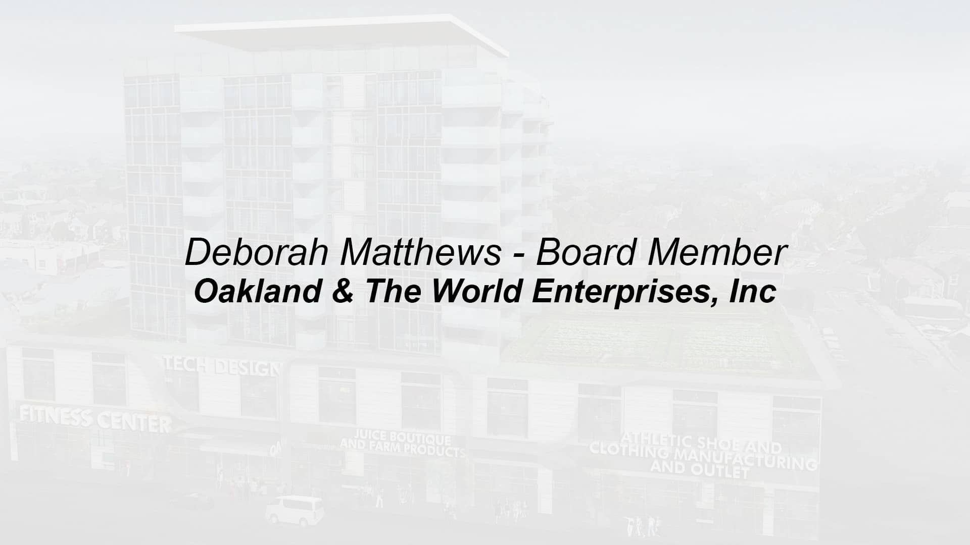 DEBORAH MATTHEWS - INTRODUCTION on Vimeo