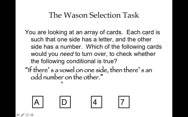 The Wason Selection Task on Vimeo