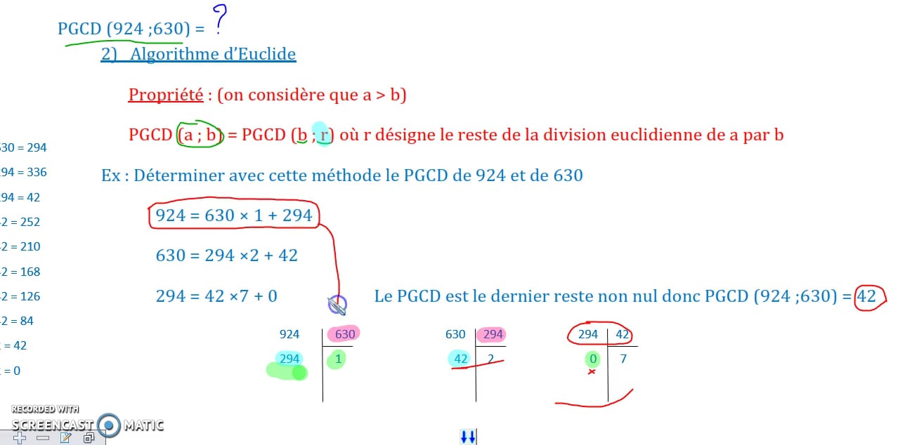 PGCD algorithmes on Vimeo