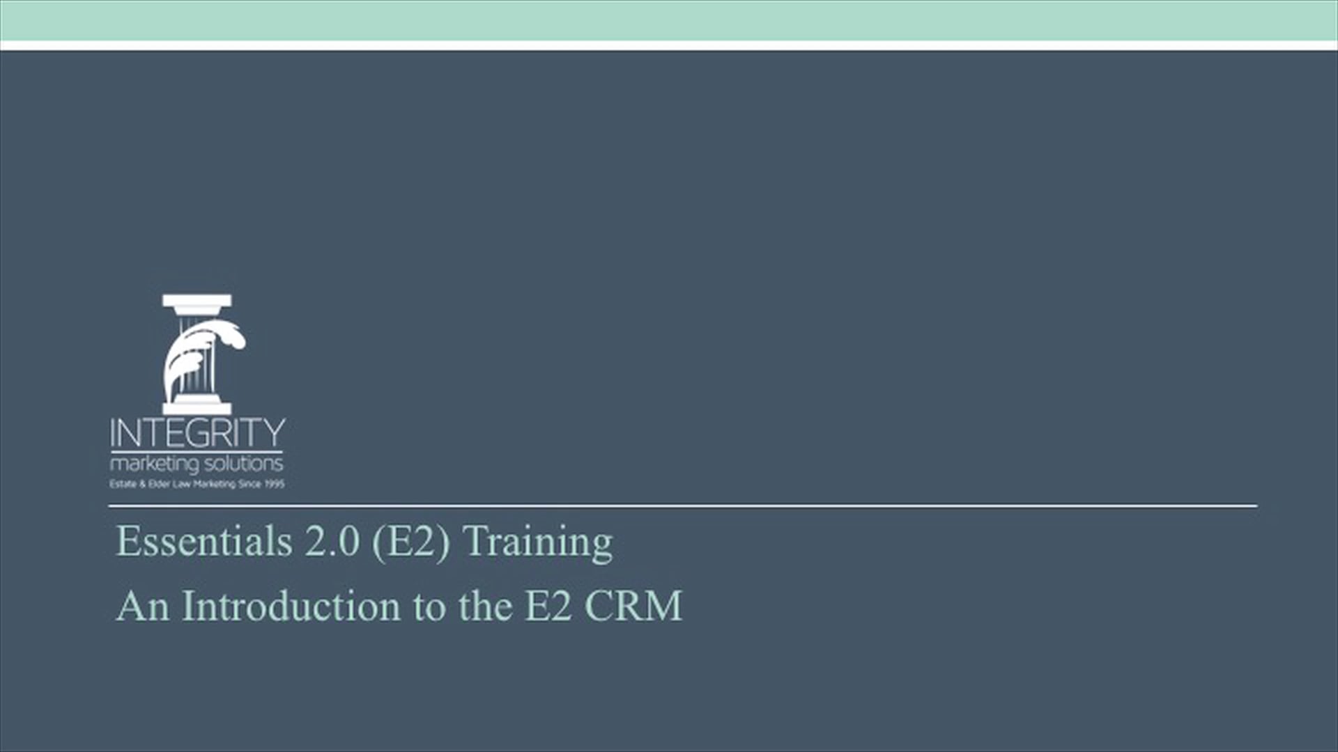 E2 Training Webinar 1 on Vimeo