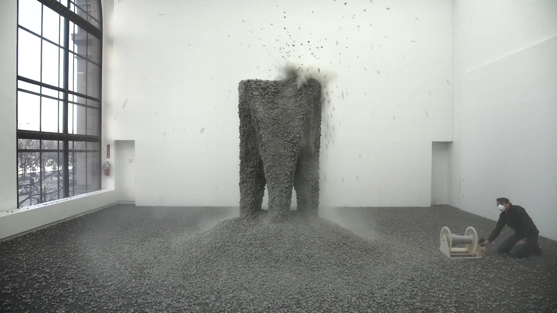 Deinstallation of Rock Print, Architectural Installation at the ...