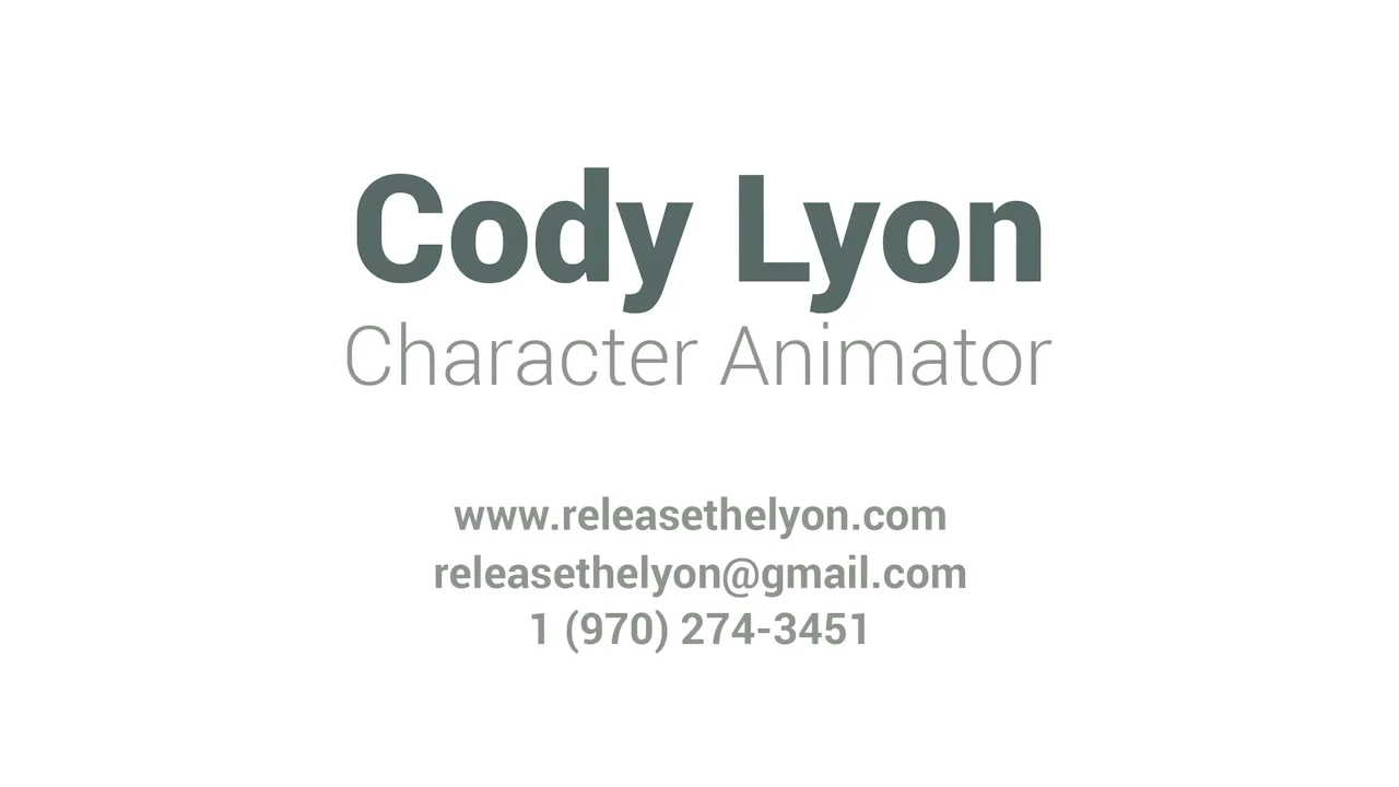 Cody Lyon 2016 Animation Demo Reel on Vimeo