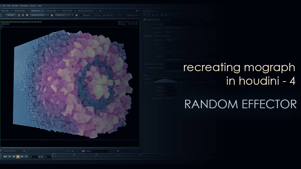 Recreating Mograph in Houdini- 4 - Random effector on Vimeo