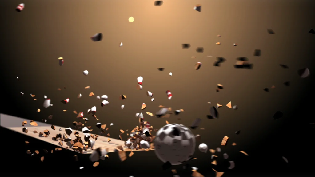 Bowling pins explode on Vimeo
