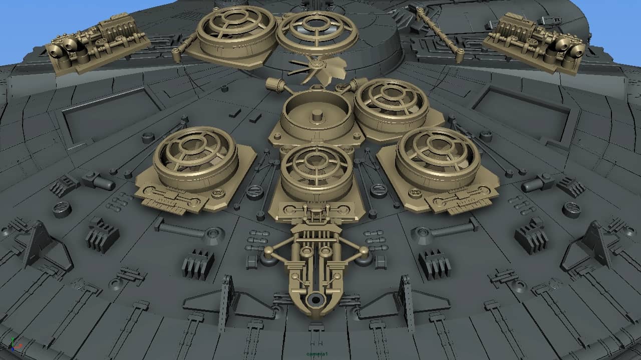 3D Printable Millennium Falcon Interior | Hyperdrive, Engine – Kit 2 on Vimeo