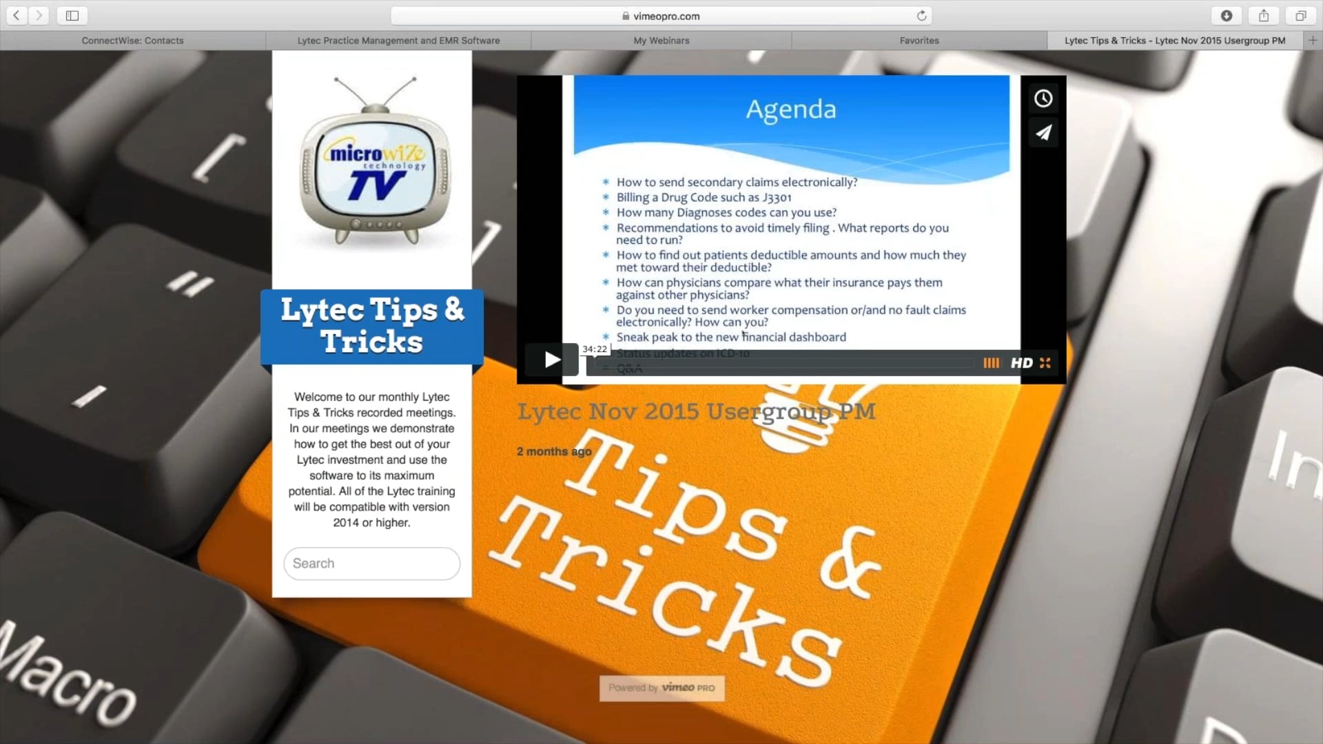 Lytec Tips & Tricks Recorded Sessions - Lytec Tips & Tricks 2-2016 on Vimeo