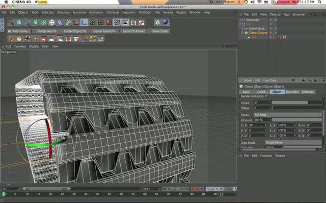 Cinema 4d: Animating the treads of a tank using xpresso and only 2 ...