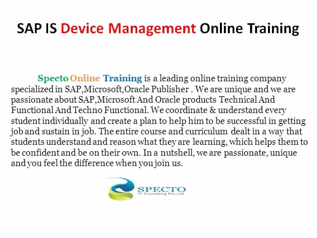 Sap Isu Device Management Online Training on Vimeo