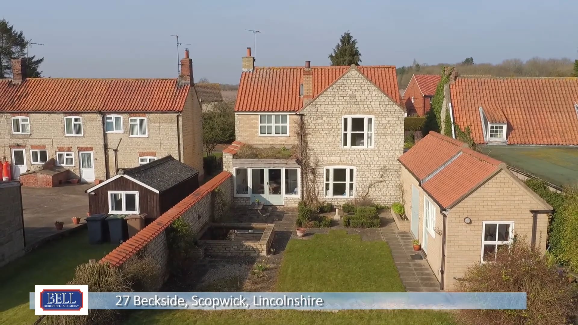 Aerial Video House Sale Flyovers - 27 Beckside, Scopwick, Lincolnshire ...