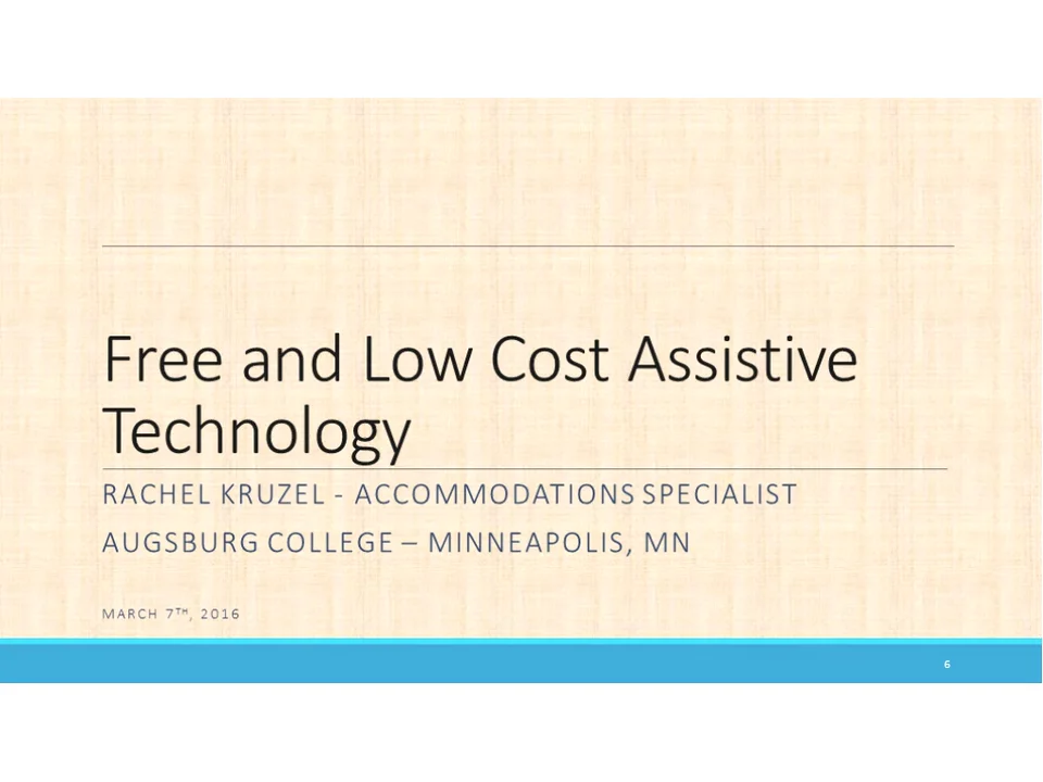Webinar: Free and Low Cost Assistive Technology