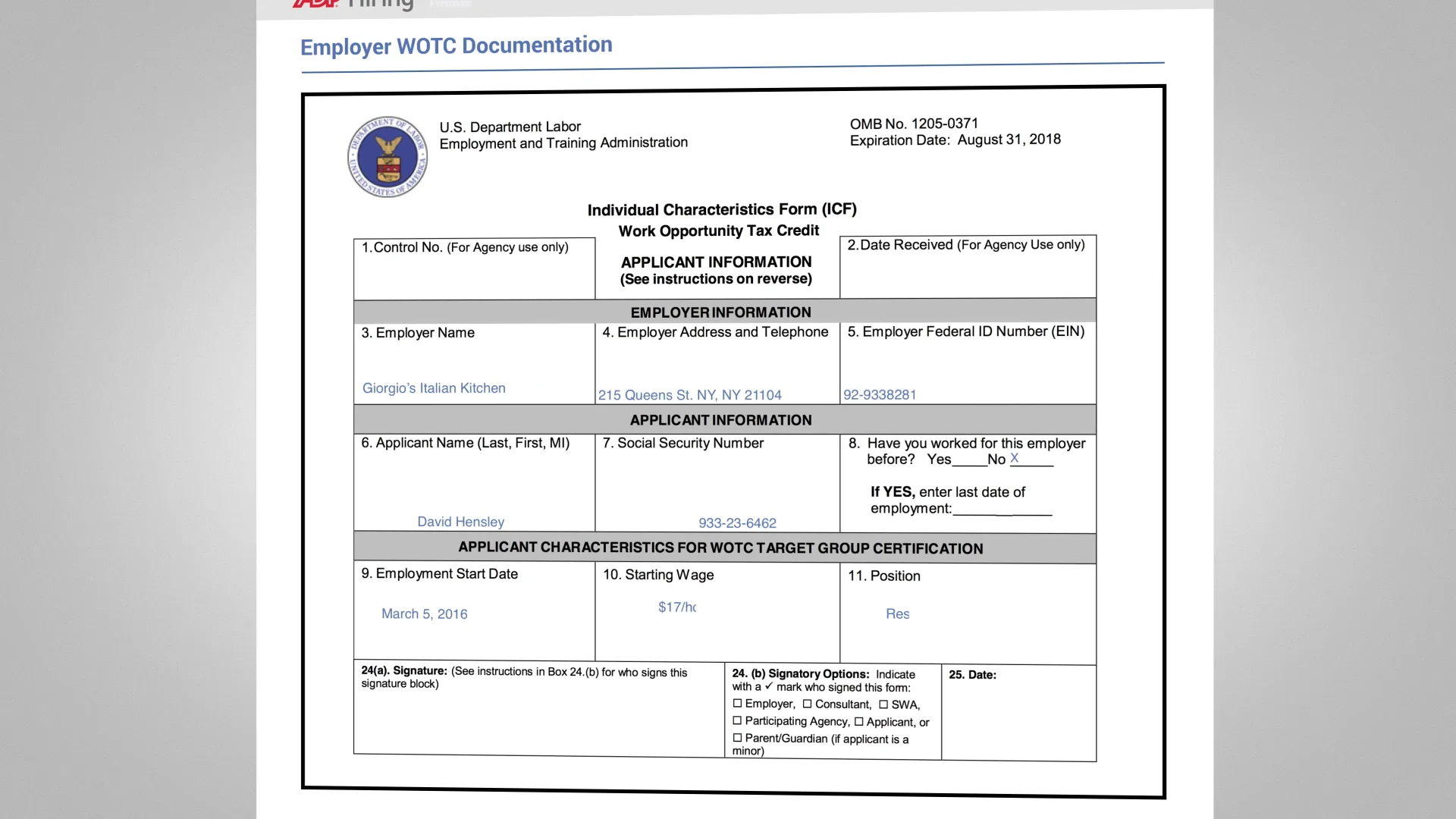 DEMO - ADP Hiring WOTC Video on Vimeo