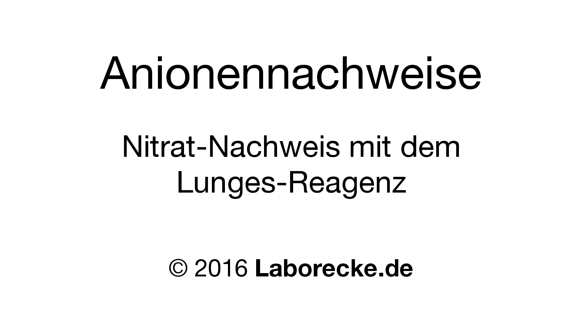 Nitrat Nachweis mit dem Lunges-Reagenz on Vimeo