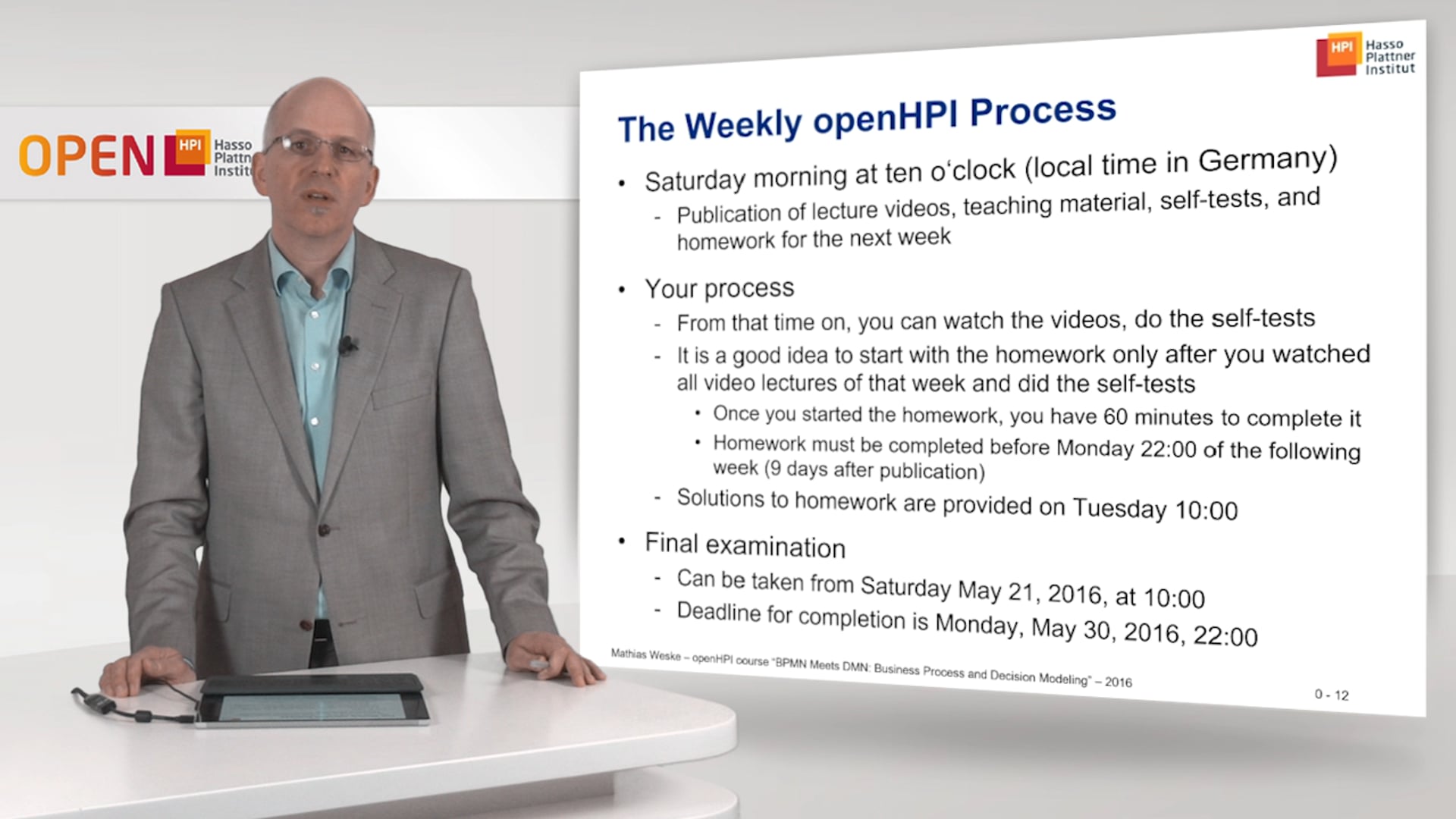 Welcome - Introducing the openHPI course | BPMN Meets DMN: Business