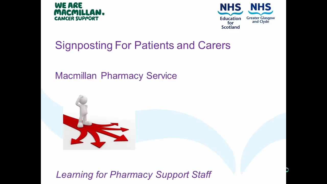 Signposting for patients - MacMillan Pharmacy Service on Vimeo