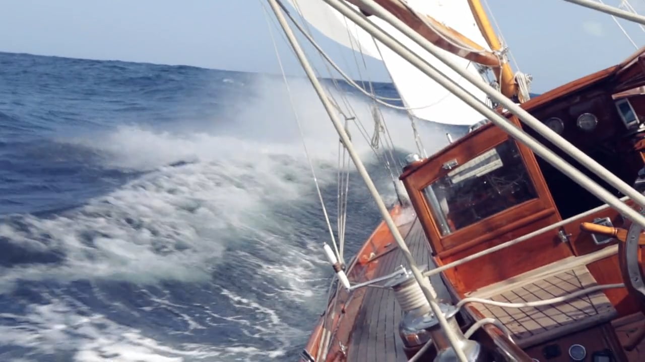The sailing yacht Blue Peter sailing around Barbados. on Vimeo