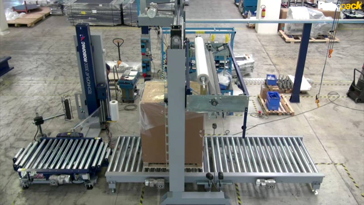 AT 3100 Envolvedora automática vertical con tramo de rodillos giratorio ...