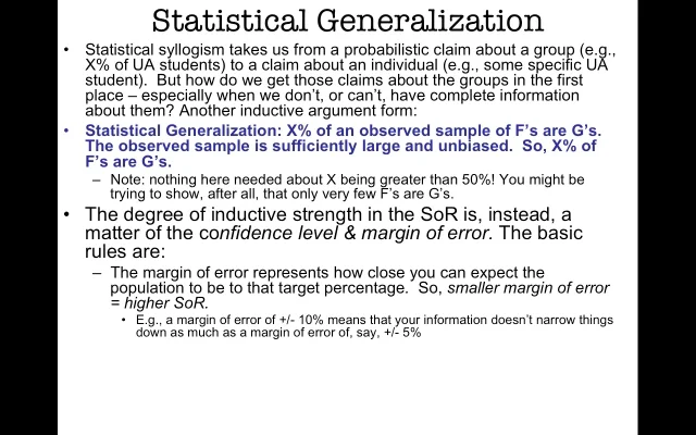 Statistical generalization