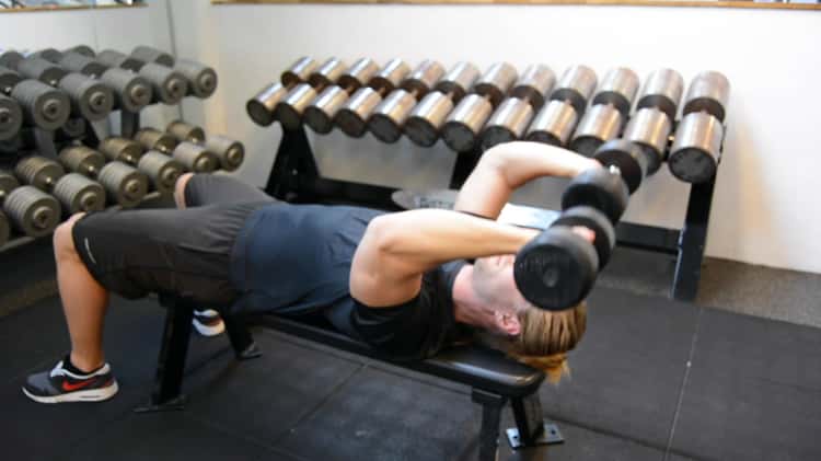One Arm Dumbbell Skull Crusher Tricep Extension
