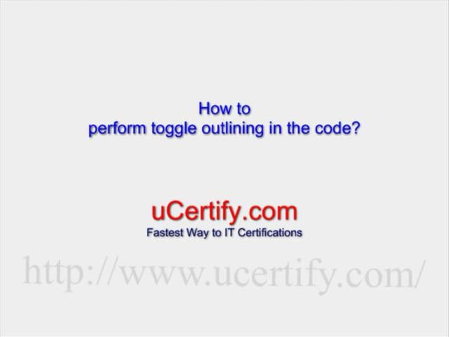 How to perform toggle outlining in the code in Microsoft Visual Studio ...