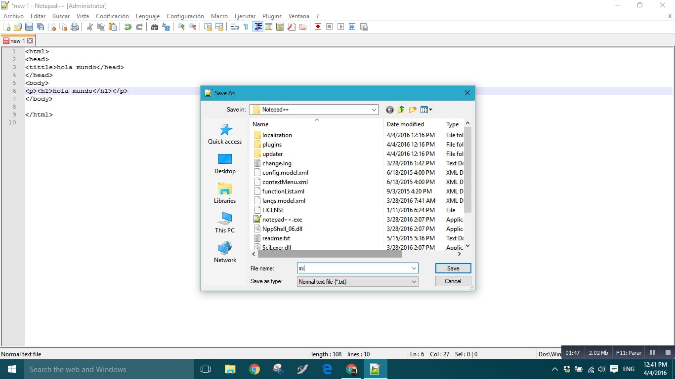 como hacer una pagina en notepad++ on Vimeo